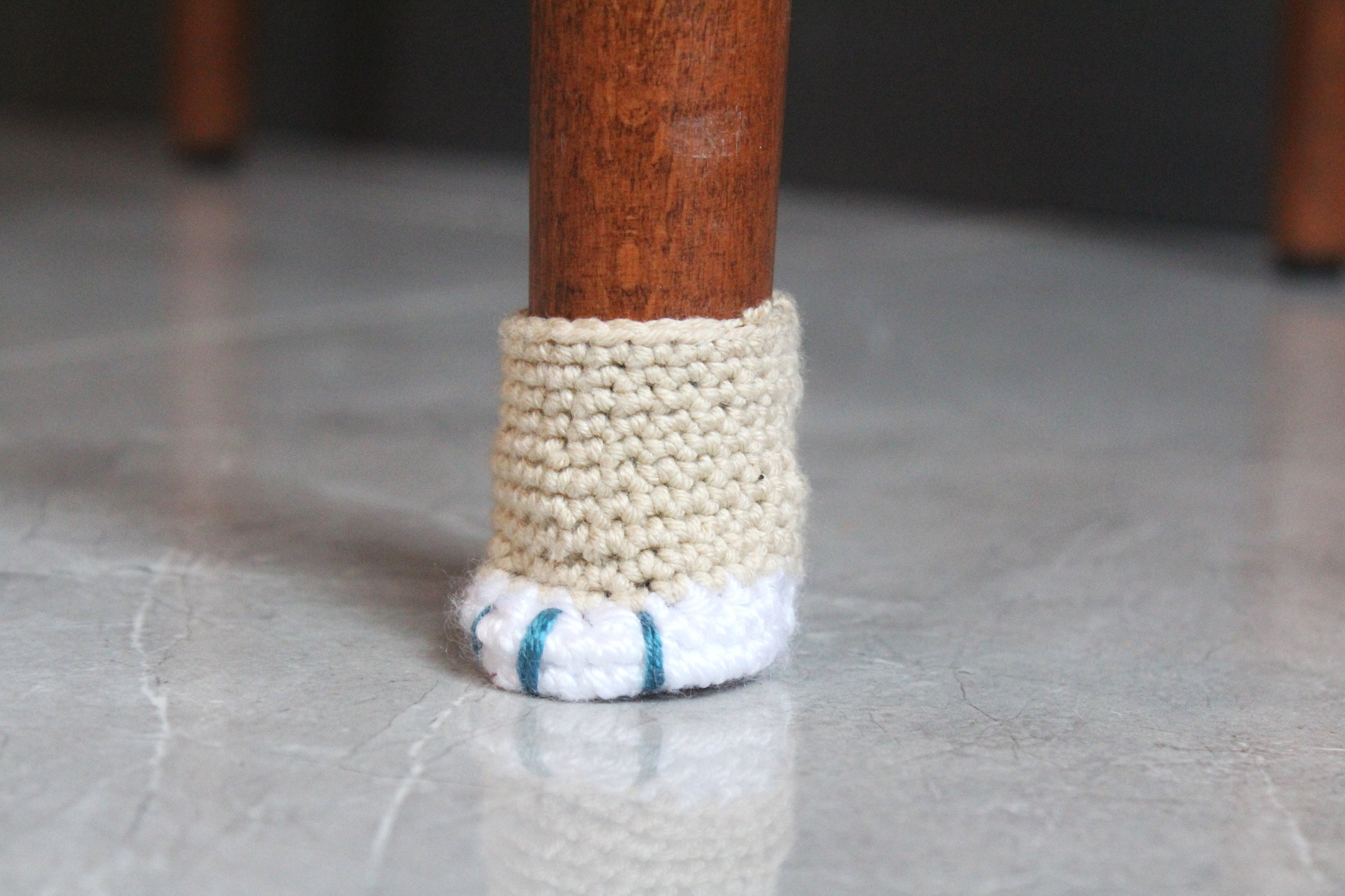 Chair Socks, Set of 4, Kitty Paw Chair Sock, Crochet Chair Leg Pad ...