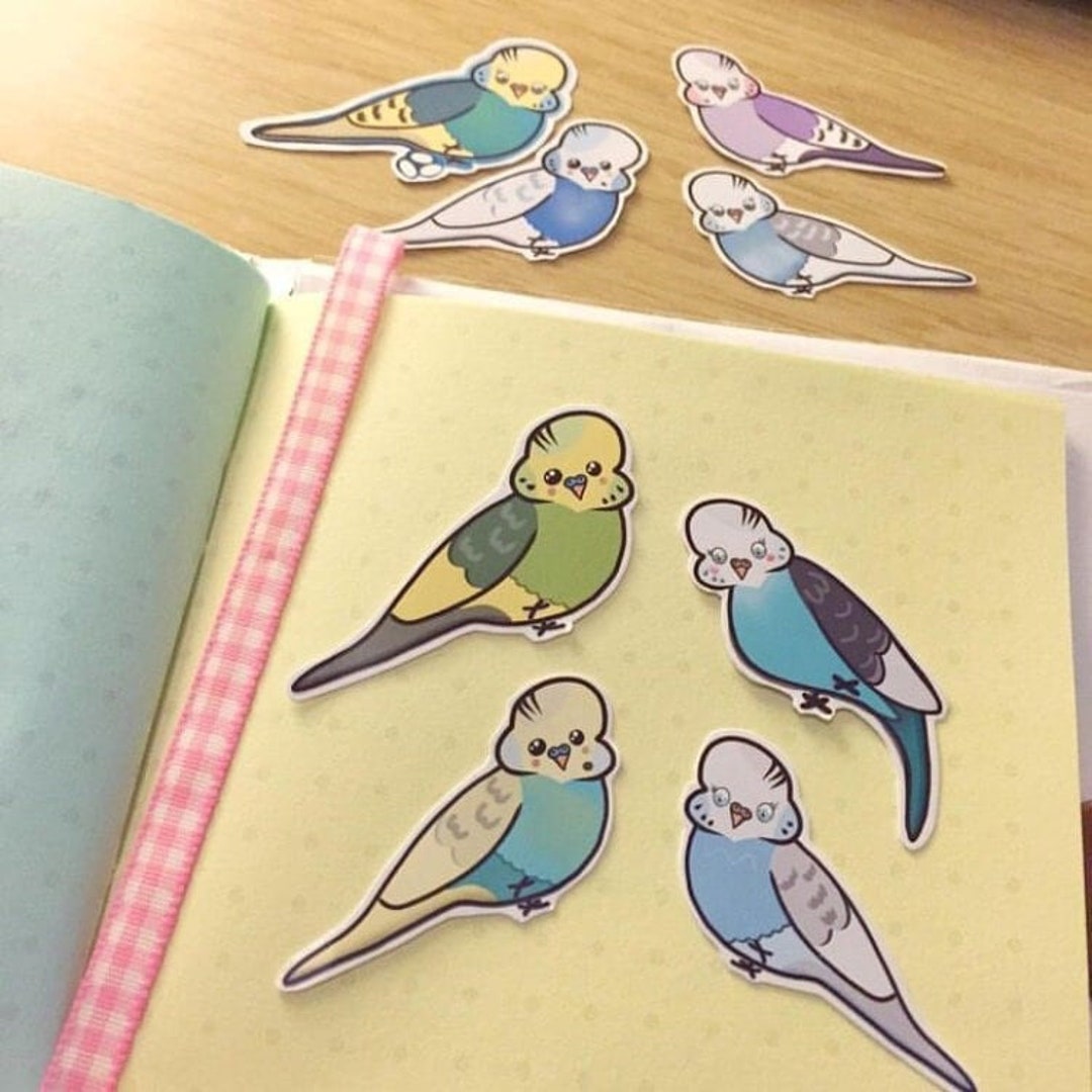 Cute Bird Stickers - Handmade - Birb - Kawaii - Budgies - Stationary ...