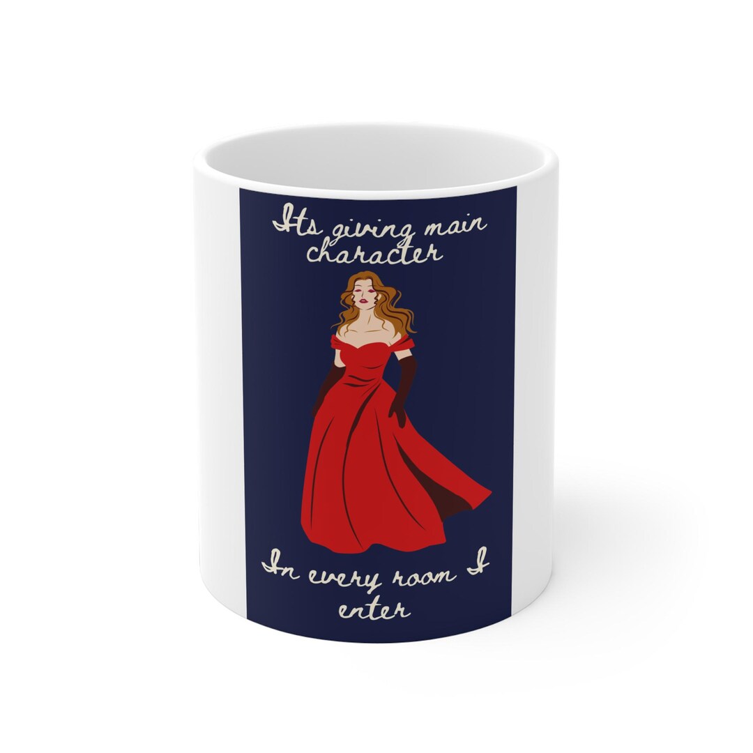 Pretty Woman Ceramic Mug, Unique Coffee Cup, Female Character Design ...