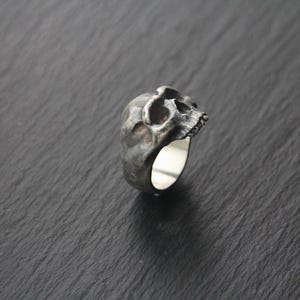 Neanderthal Skull Ring | Unique Primitive Design | Handmade Silver ...