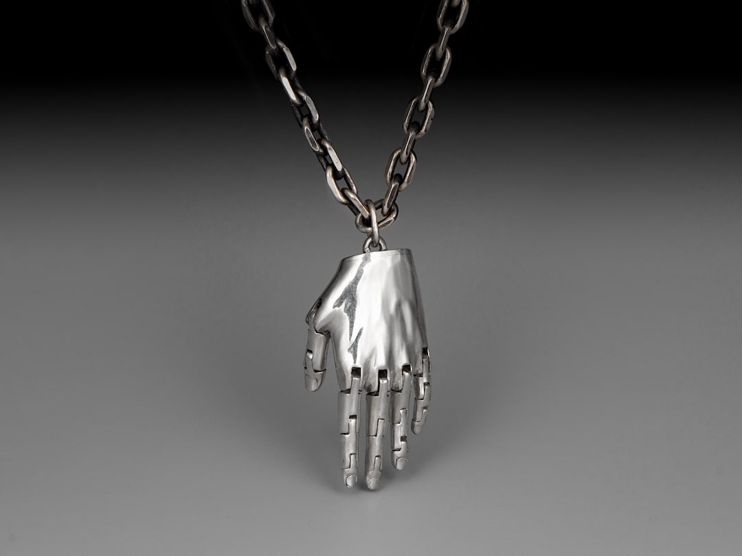 Articulate Human Hand Pendant / Mens Hands With Movable Fingers ...