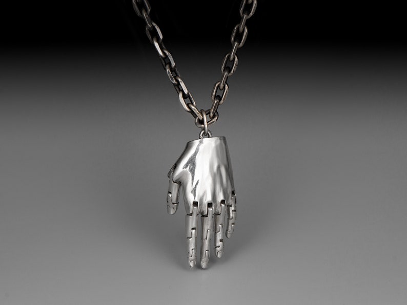 Articulate Human Hand Pendant / Men Woman Hands Necklace - Etsy
