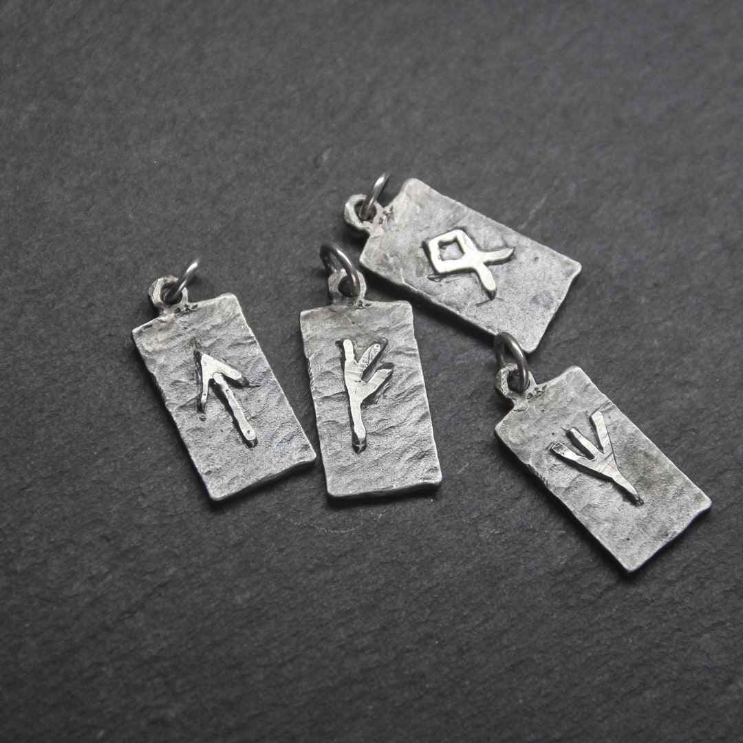 Rune Silver Pendant/ Sterling Silver Pendant Viking Medallion ...