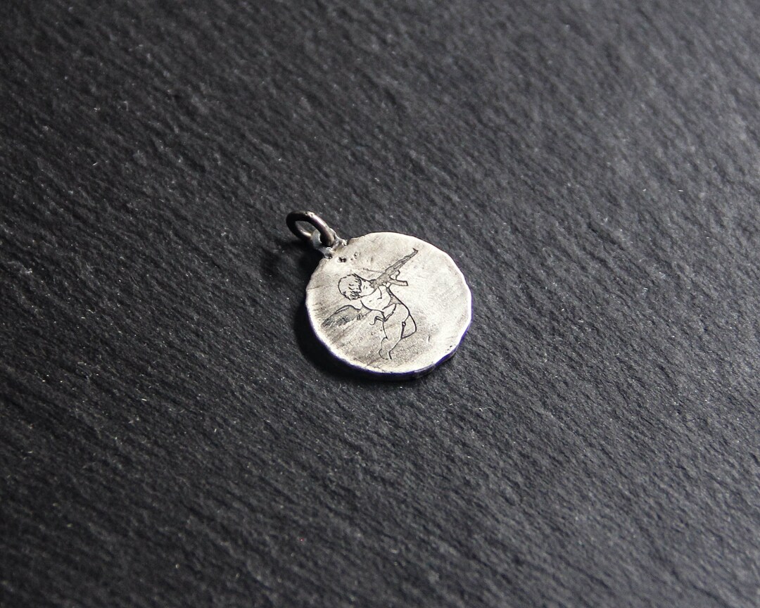 Angel With AK 47 / L'amor Angel / Mens Pendant Rustic Tag / Sterling ...