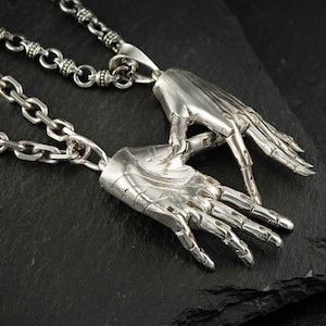 Articulate Human Hand Pendant / Men Woman Hands Necklace - Etsy