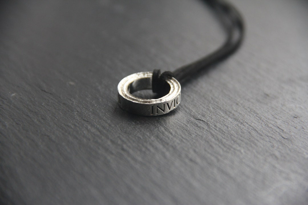 Silver Pendant INVICTUS With Engraving INVICTVS Circle. A Silver ...