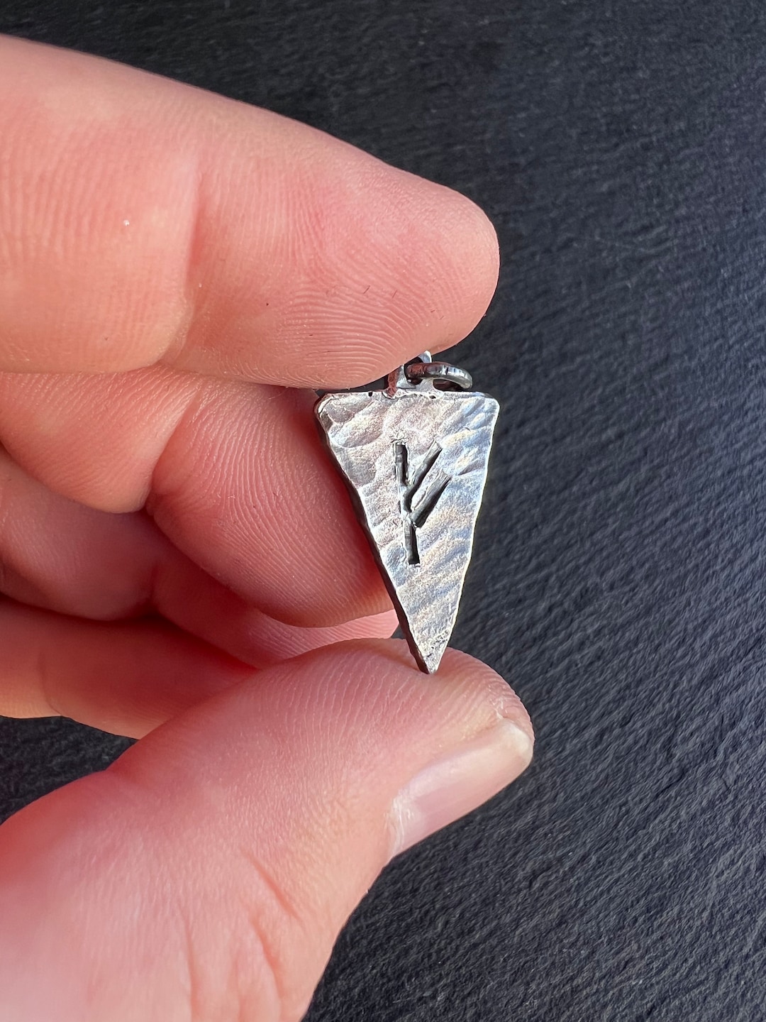 Rune Silver Pendant Triangle /sterling Silver Viking Pendant ...