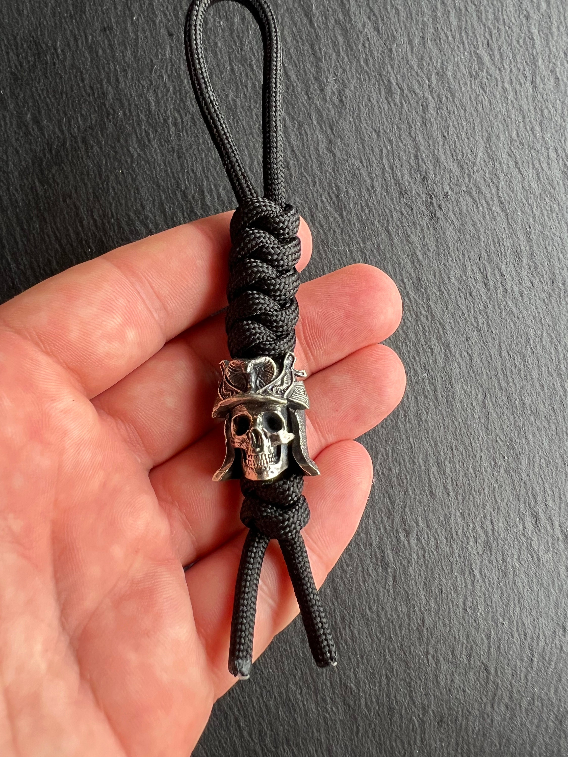 Samurai Skull Bead Lanyard/ Paracord EDC Knife Bronze Bead / - Etsy
