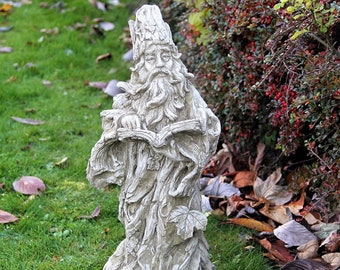 Stone Garden Tree Wizard Hand Cast Statue Ornament - Etsy UK