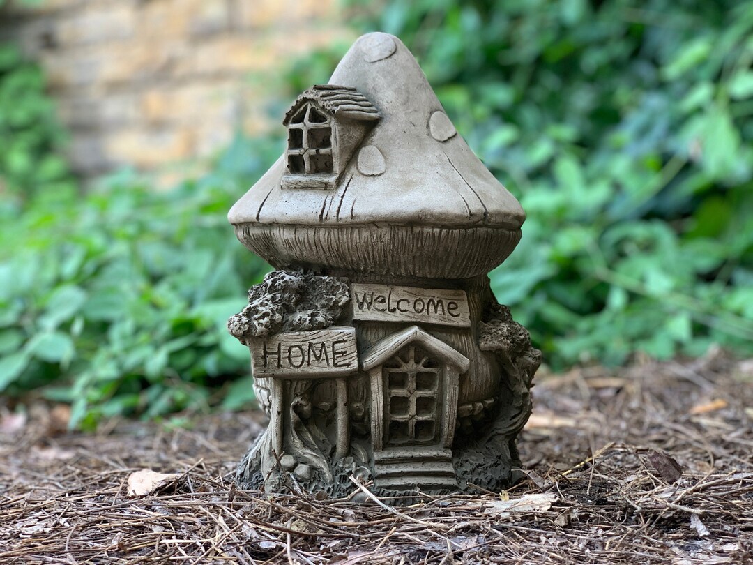 Fairy House Statue Concrete House Sculpture Stone Modern - Etsy