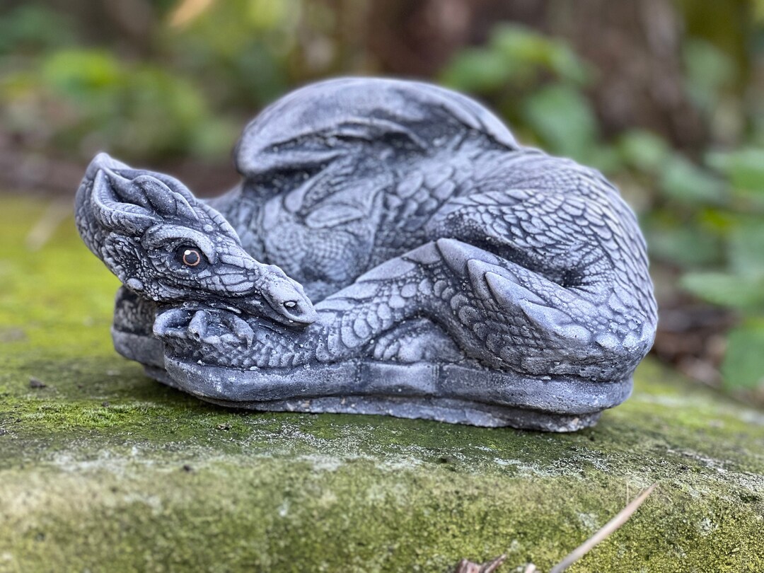 Fantasy Dragon Statue Concrete Lying Dragon Sculpture Stone Animal ...