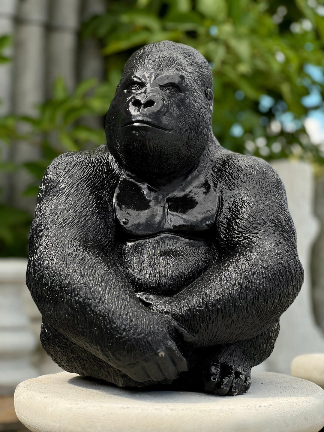Cement Strict Gorilla for Your Garden Concrete Monkey Figurine Stone ...