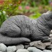 Unigue Stone Cat Statue Sleeping Cat Figure Concrete Cat Sculpture Cat ...