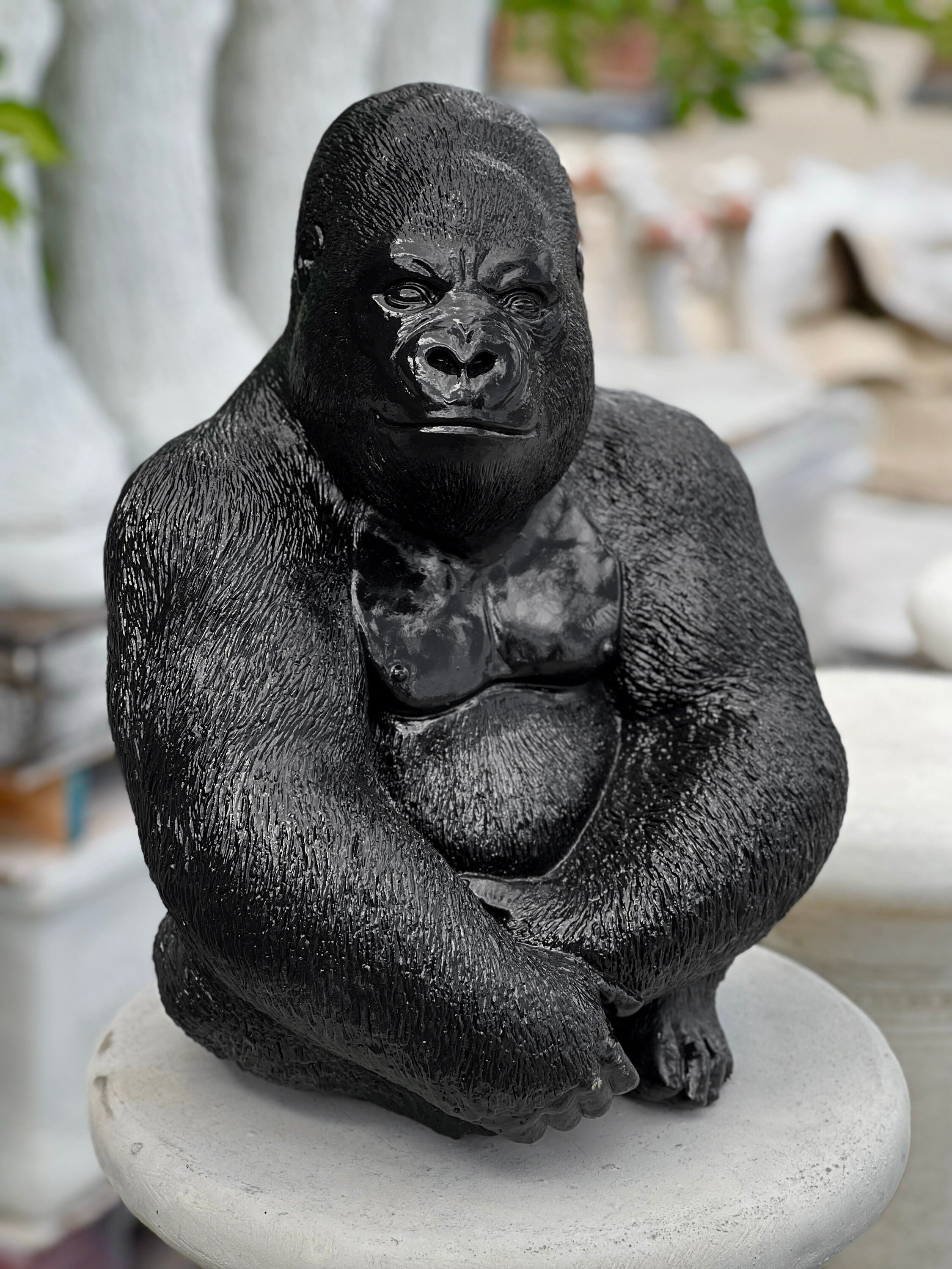 Cement Strict Gorilla for Your Garden Concrete Monkey Figurine - Etsy
