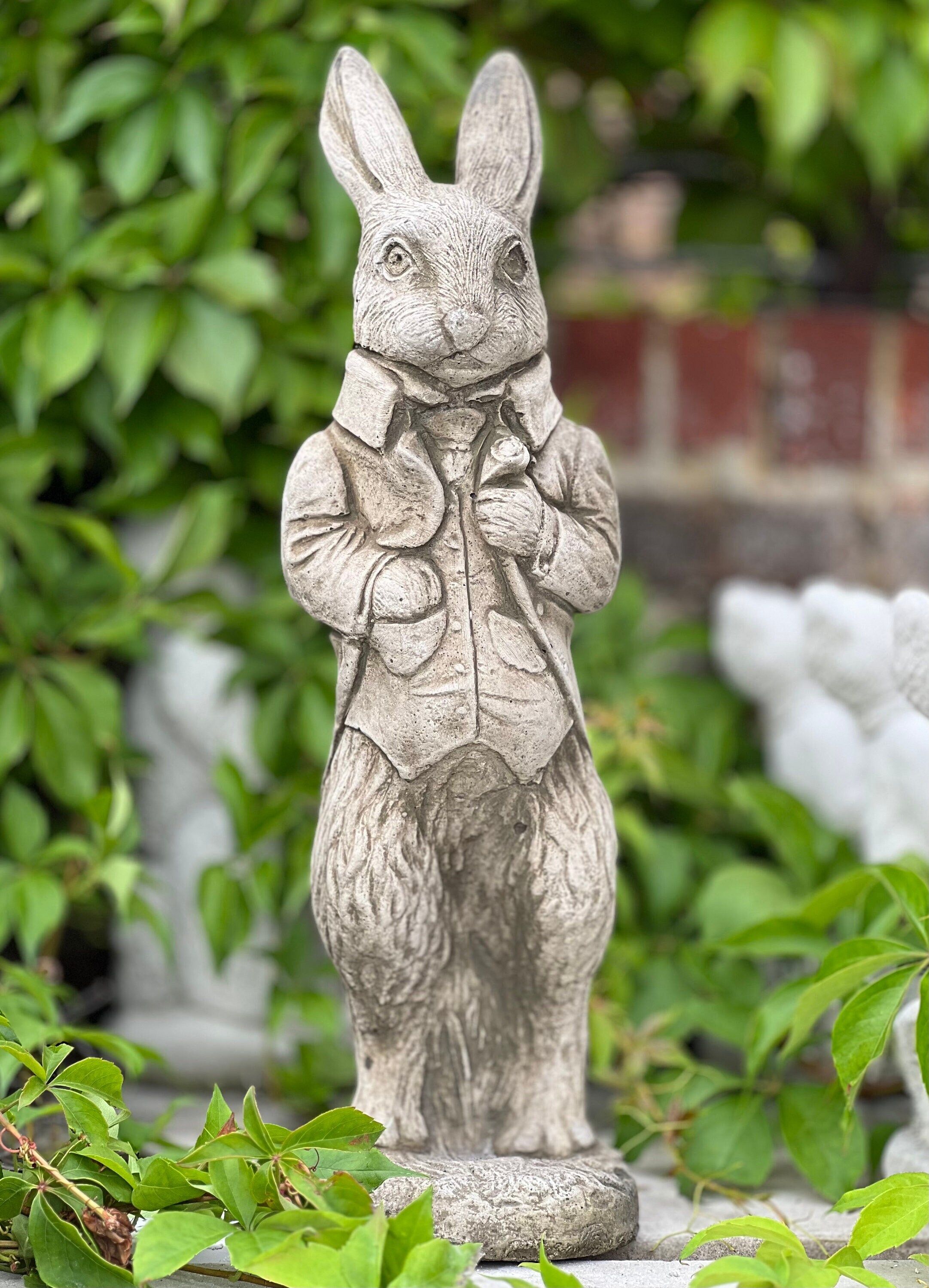 Garden Peter Rabbit Sculpture Stone Bunny Statue Concrete Hare - Etsy