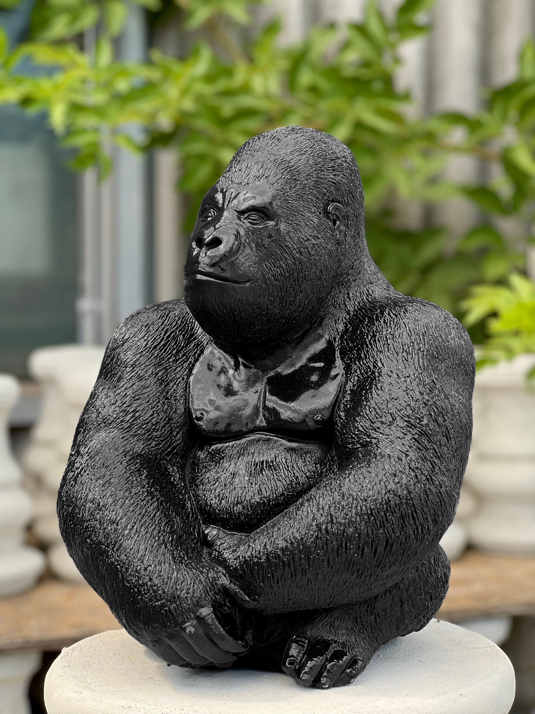 Cement Strict Gorilla for Your Garden Concrete Monkey Figurine - Etsy