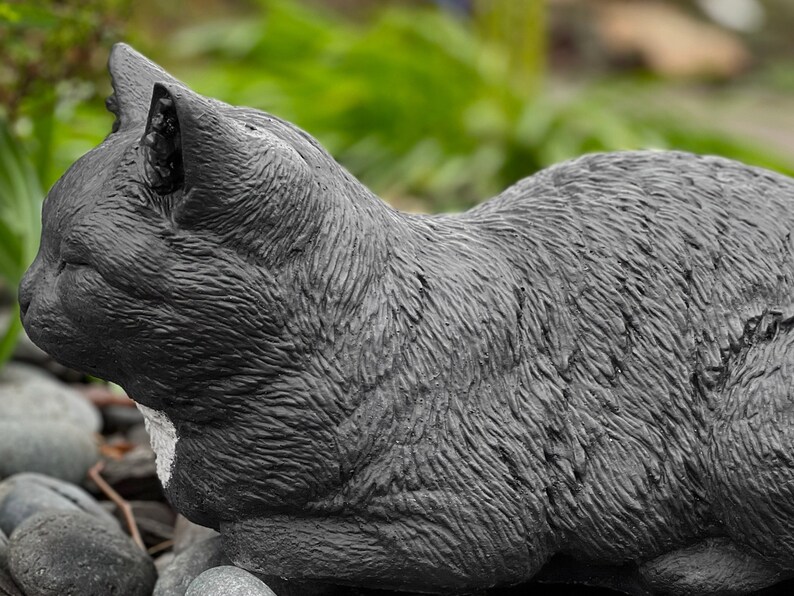 Unigue Stone Cat Statue Sleeping Cat Figure Concrete Cat Sculpture Cat ...