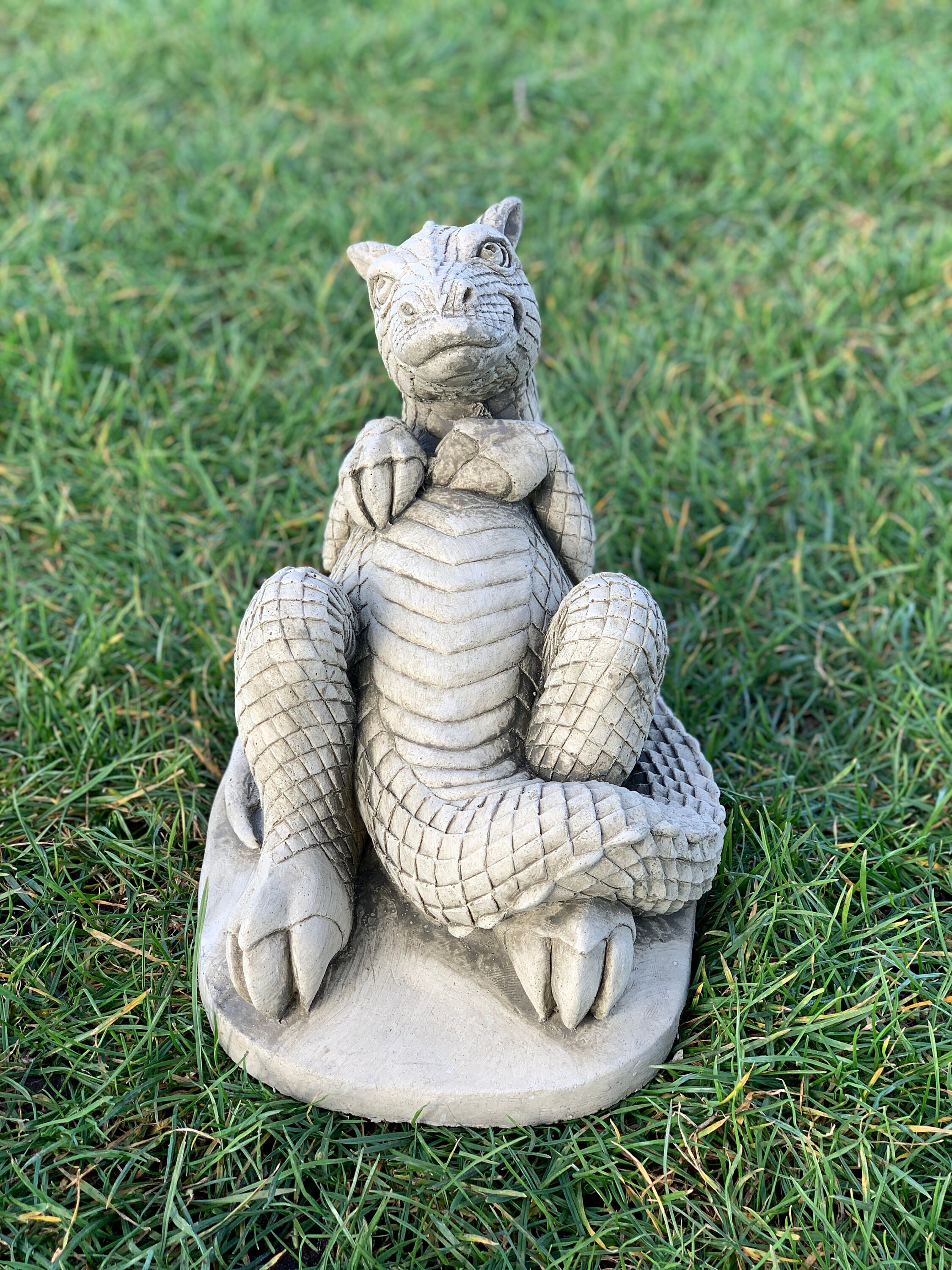 Baby Dragon Sculpture Stone Lying Dragon Statue Concrete - Etsy