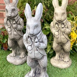 Garden Peter Rabbit Sculpture Stone Bunny Statue Concrete Hare Ornament ...