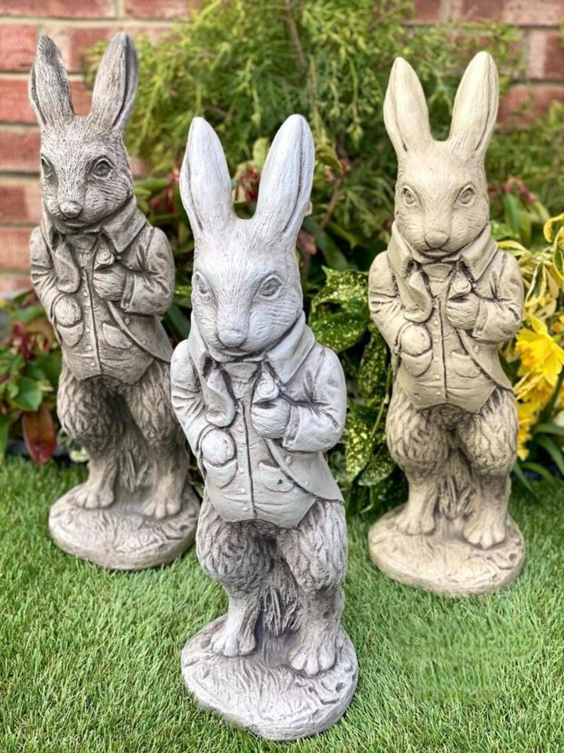 Garden Peter Rabbit Sculpture Stone Bunny Statue Concrete Hare - Etsy