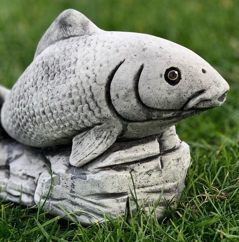 Realistic Koi Fish Figurine Concrete Animal Sculpture Japanese - Etsy