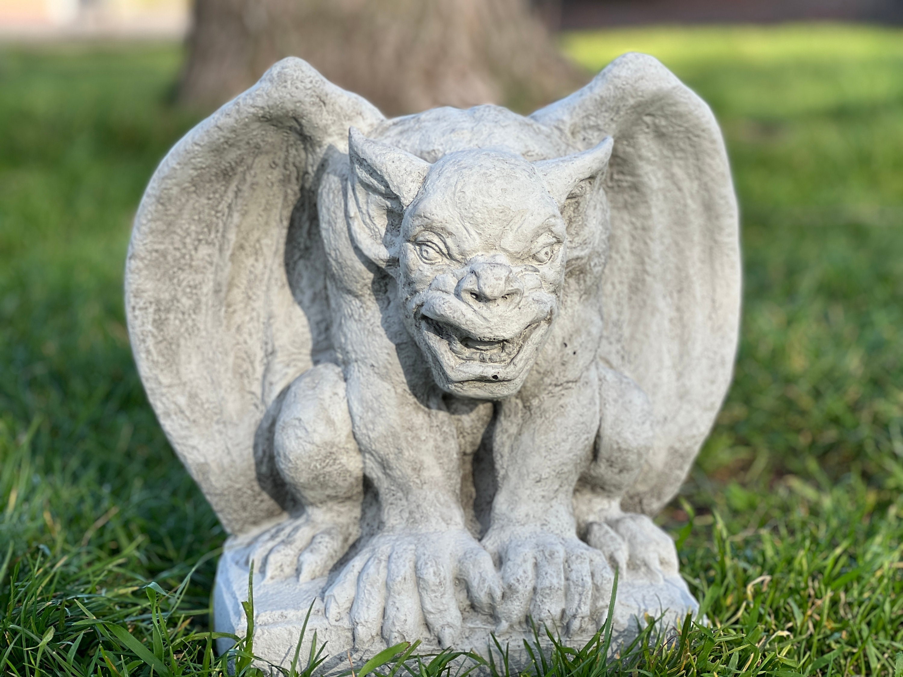 Gothic Gargoyle Sculpture Outdoor Monster Figurine Stone - Etsy