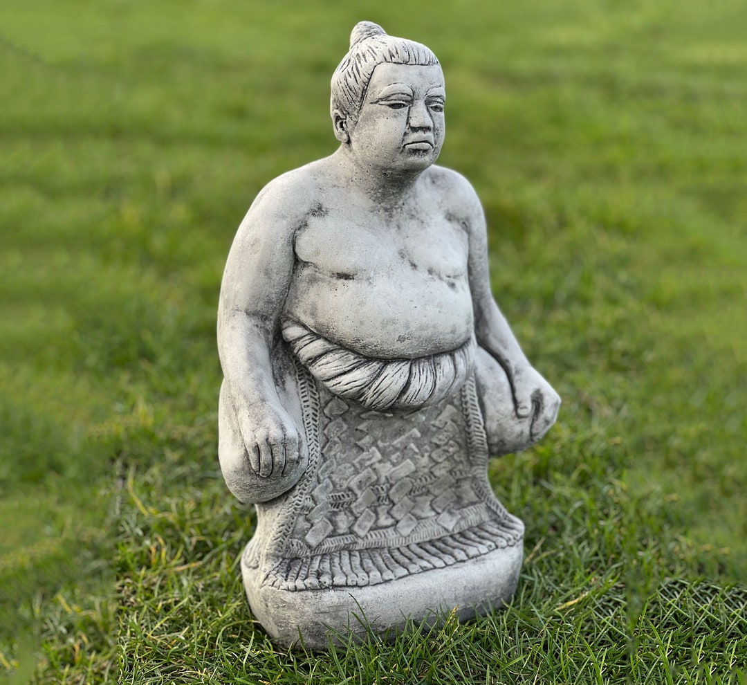 Japanese Sumo Wrestler Sculpture Concrete Fighter Statue Zen Garden ...