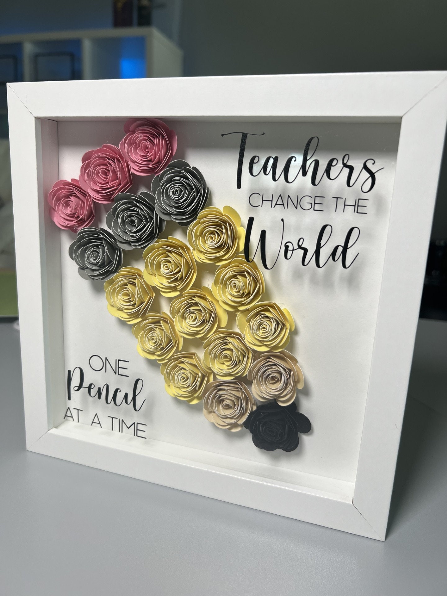 Teacher's Gift, Teacher Appreciation Week, Pencil Shadow Box ...