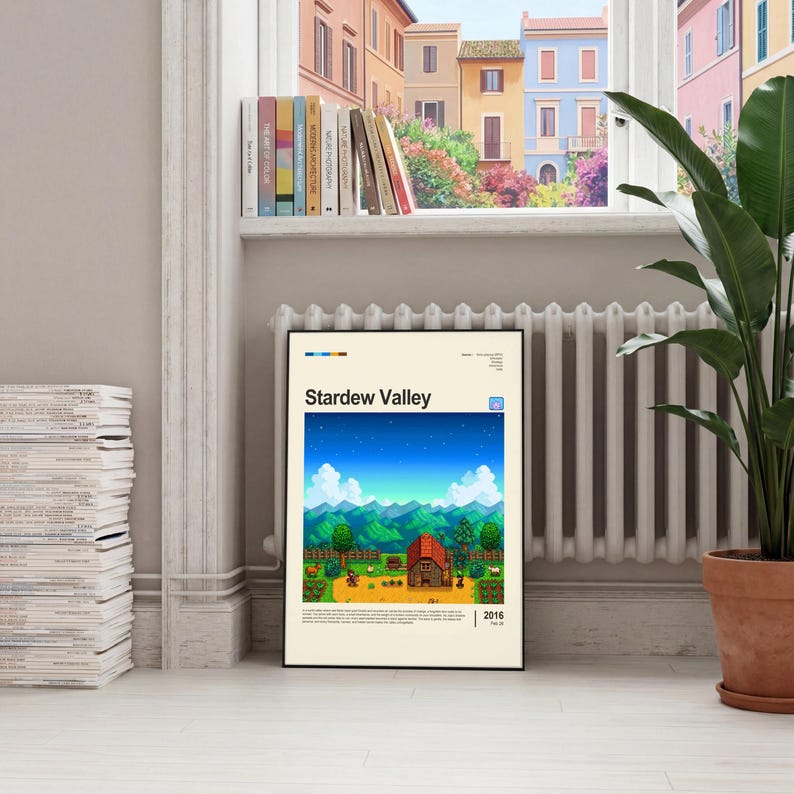 Stardew Valley Poster, Pixel Art Farm Retro Wall Art, Gaming Room Decor ...