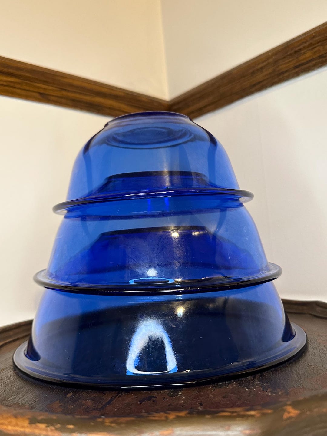 Pyrex 3 Pcs Colbalt Blue Mixing Bowl Set - Etsy