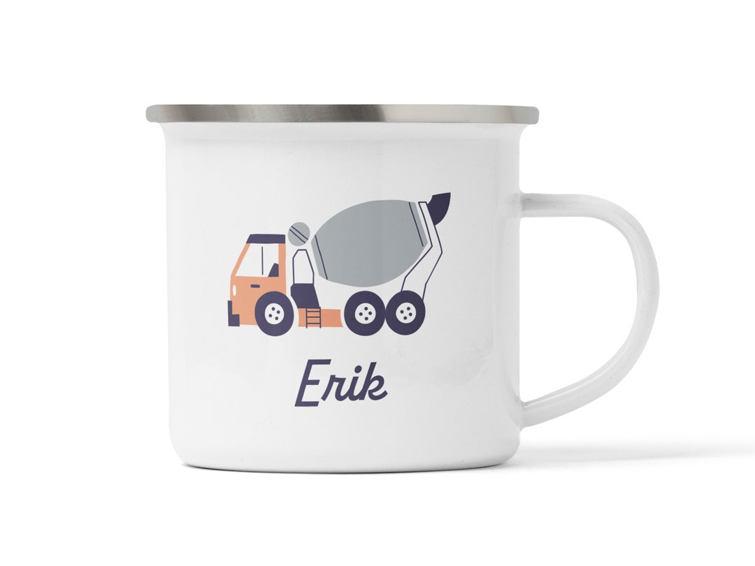 Personalized Children's Mug With Concrete Mixer, Gift Idea for Boys 4,5 ...