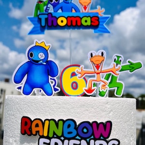 Rainbow Friends Cake Topper, Rainbowtheme, Rainbow Centerpieces - Etsy