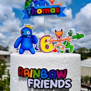 Rainbow Friends Cake Topper, Rainbowtheme, Rainbow Centerpieces - Etsy