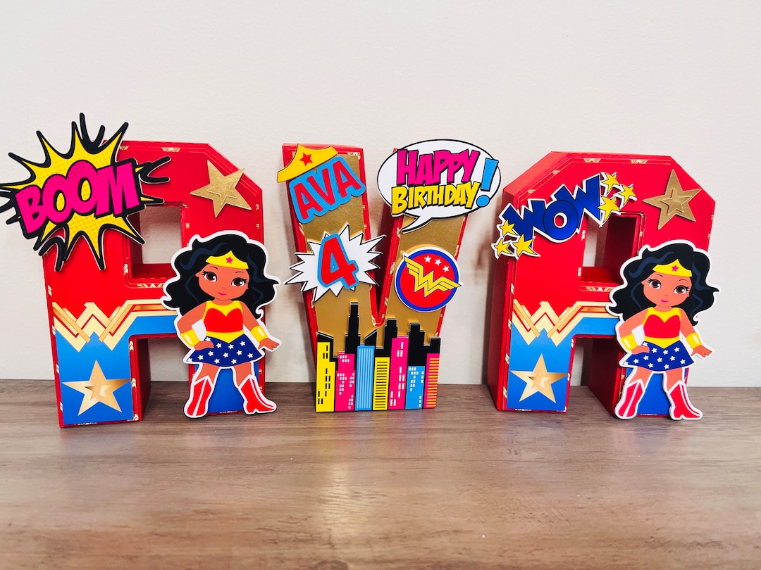 Wonder Woman Letters Wonder Woman Birthday Party Wonder - Etsy UK