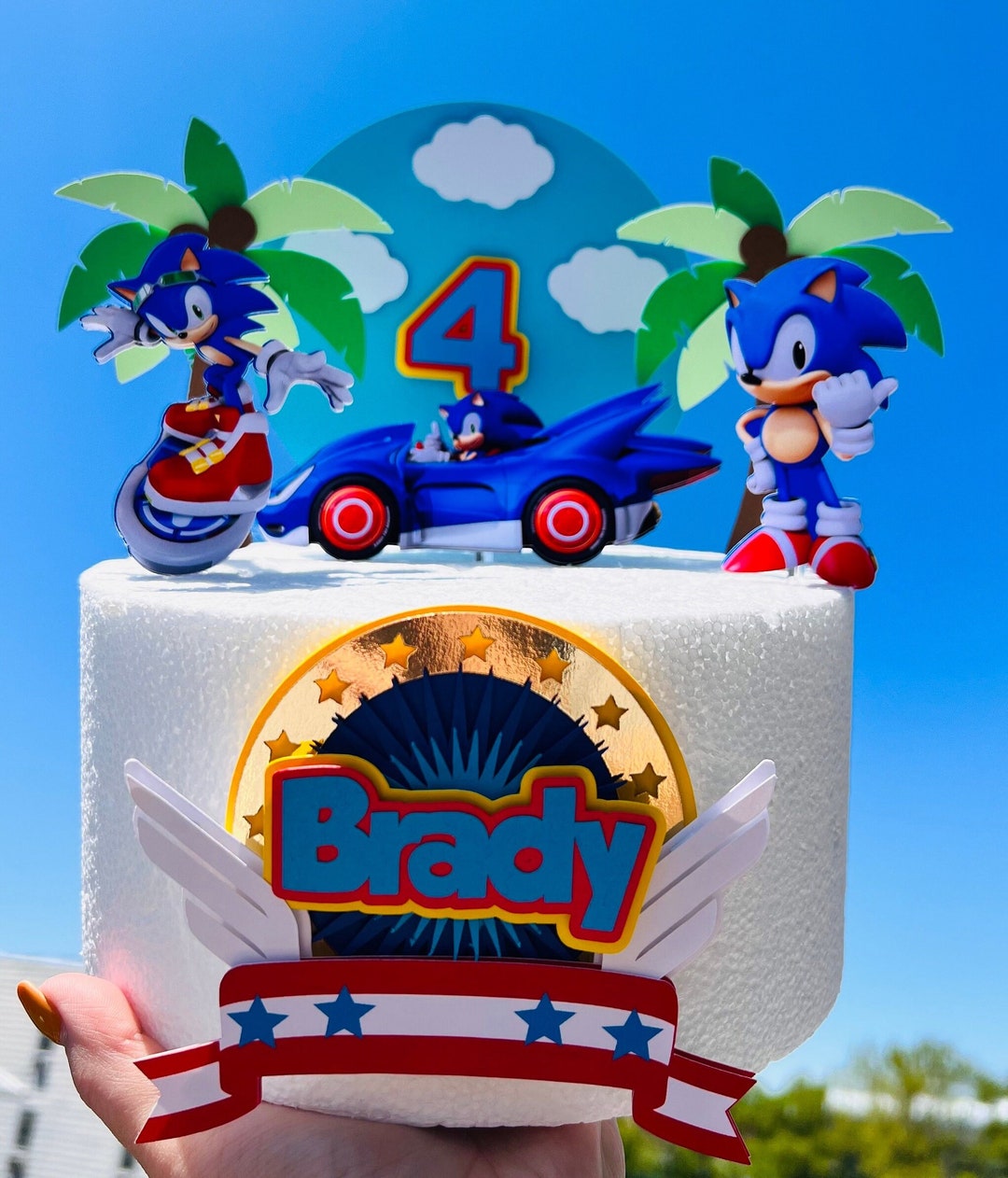 Sonic Cake Topper Sonic Party Sonic Birthday, Sonic Cake Topper, Sonic ...