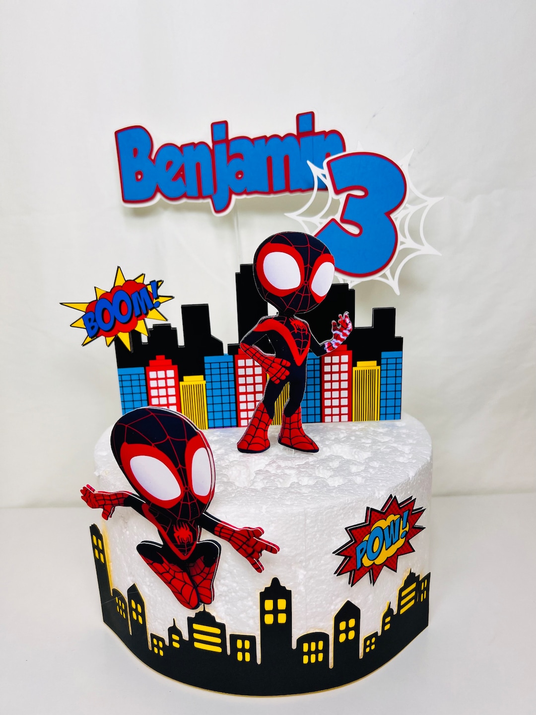 Spider Miles Cake Topper. Spiderman Cake. Spiderman Birthday. Spiderman ...