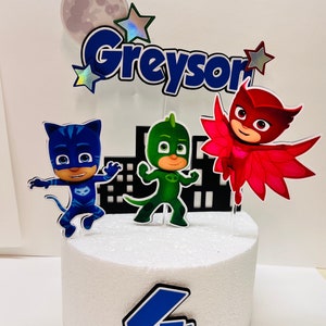Cake Topper PJ Mask, Birthday PJ Mask, Party PJ Mask, Custom Topper - Etsy