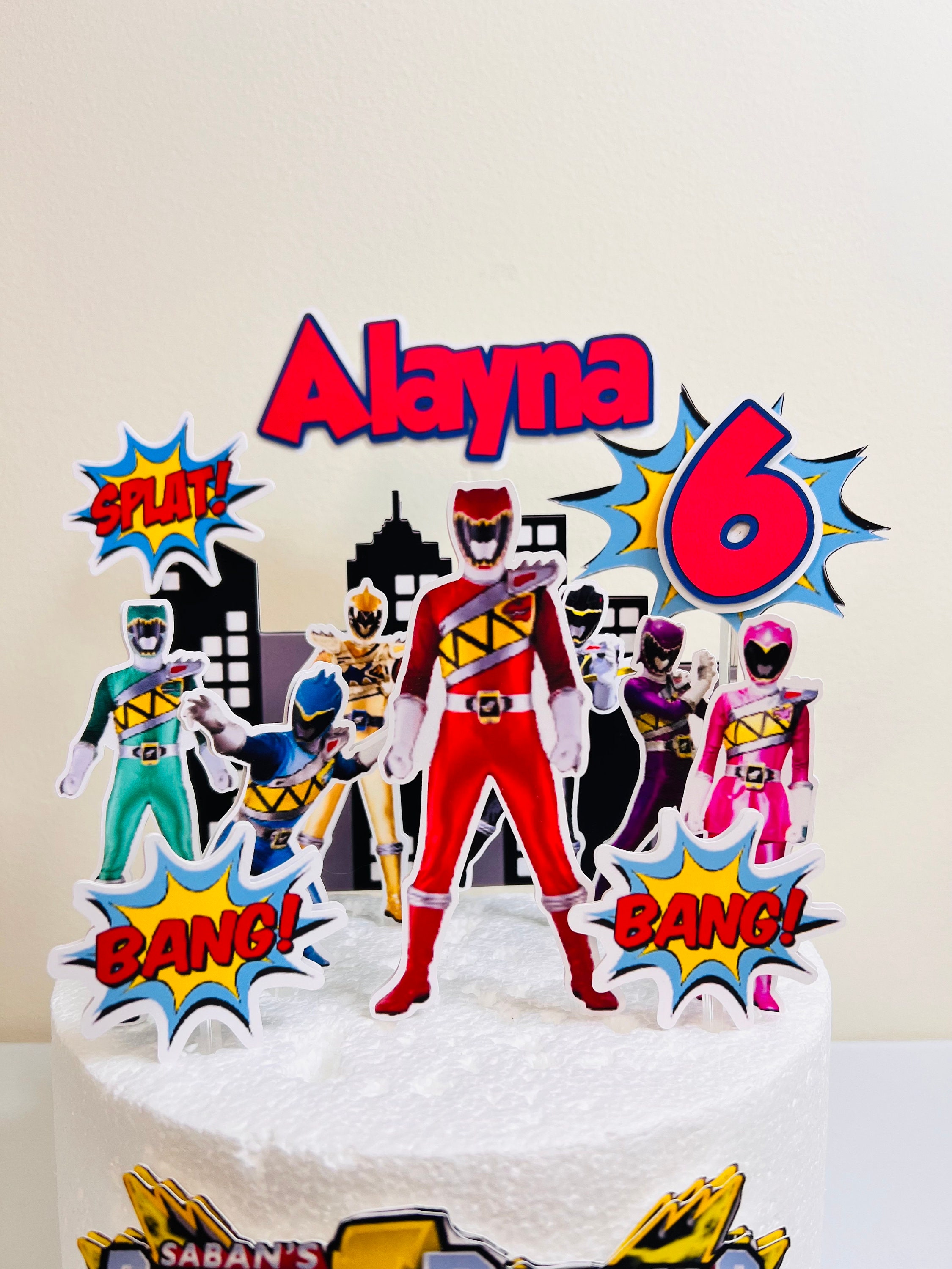Inspired Power Rangers Cake Topper, Power Rangers Theme, Heroes Decor ...