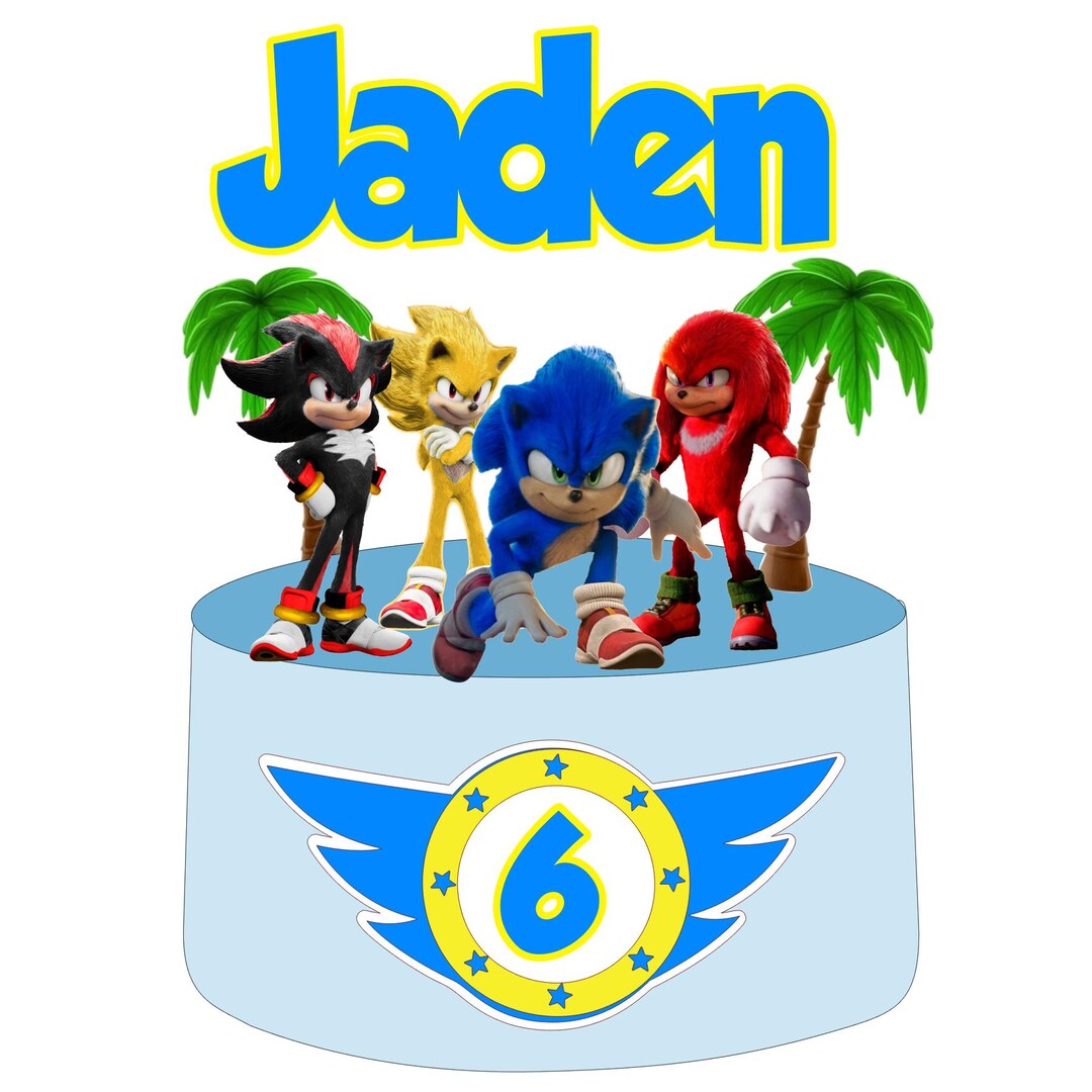 Sonic II Cake Topper - Sonic Party - Sonic Birthday, Sonic Cake Topper ...
