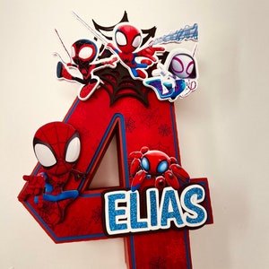 Spidey and His Amazing Friends 3D 7 Letters or Numbers Spidey Party ...