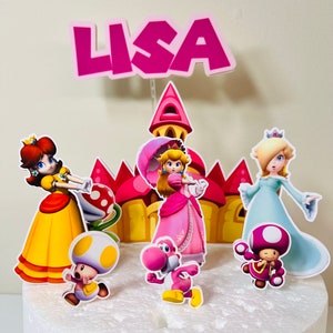 Super Mario Cake Topper, Princess Cake Topper, Peach Princess Birthday ...