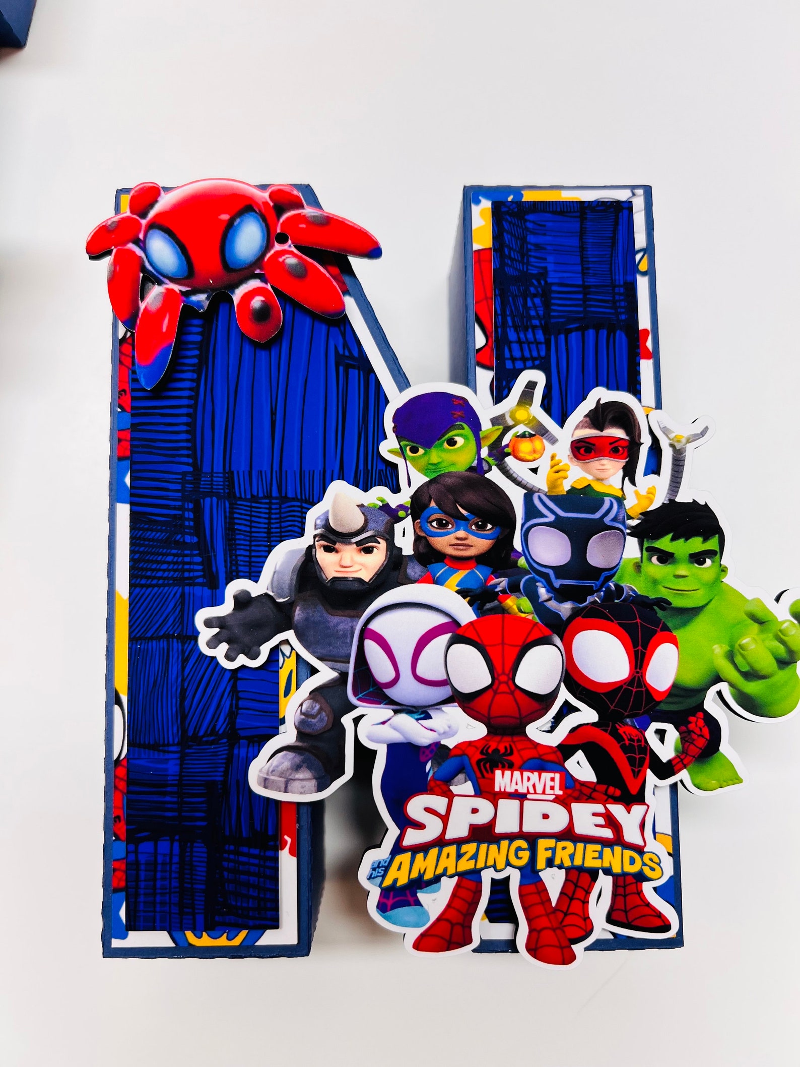 Spidey and His Amazing Friends 3D 7 Letters or Numbers Spidey Party ...