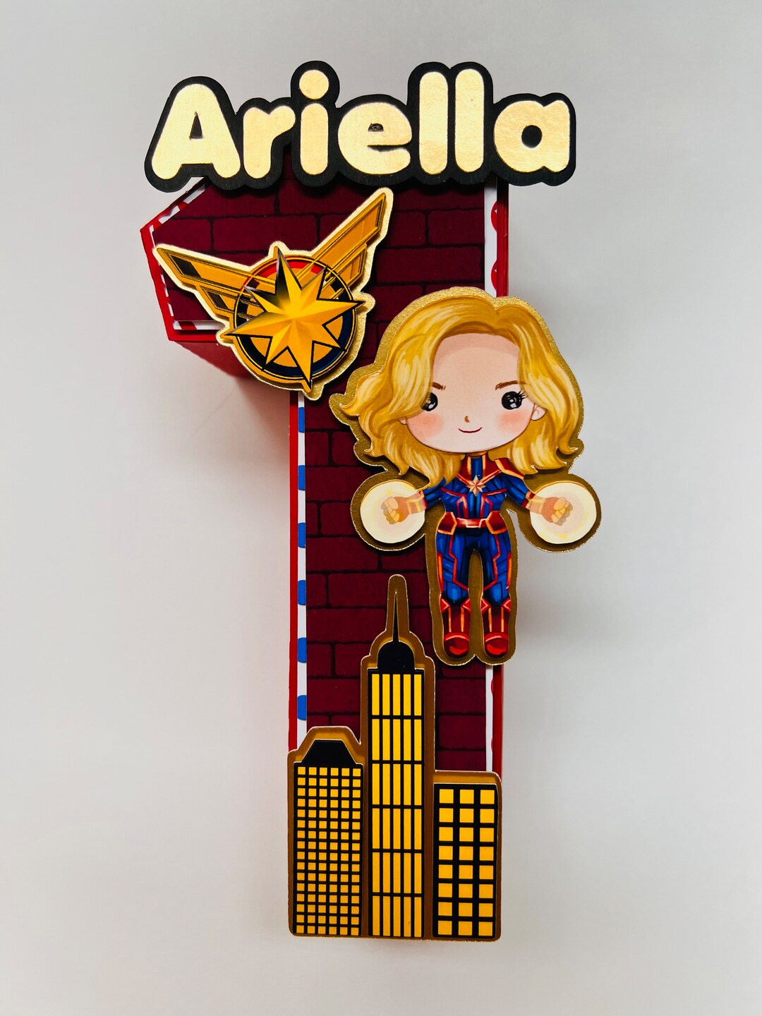 Numbers or Letters 3D Captain Marvel, Superheroes, Centerpieces ...