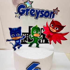 Cake Topper PJ Mask, Birthday PJ Mask, Party PJ Mask, Custom Topper - Etsy