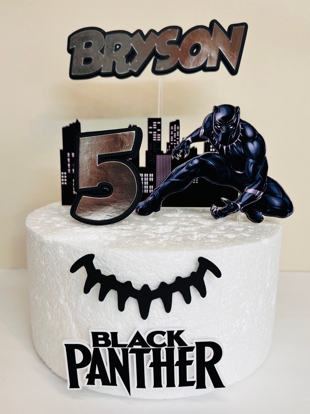 Black Panter Cake Topper, Black Panter Theme, Heroes Decor ...