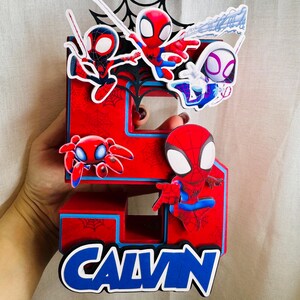 Spidey and His Amazing Friends 3D 7” Letters or Numbers | Spidey Party ...