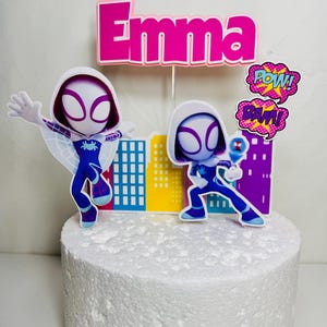 Spider Gwen Cake Topper, Spider Gwen Theme, Spider Woman and Friends ...