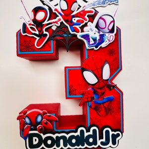 Spidey and His Amazing Friends 3D 7” Letters or Numbers | Spidey Party ...