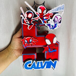 Spidey and His Amazing Friends 3D 7” Letters or Numbers | Spidey Party ...