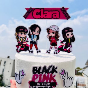 Black Pink Cake Topper, Black Pink Party - Pink Birthday, Centerpieces ...